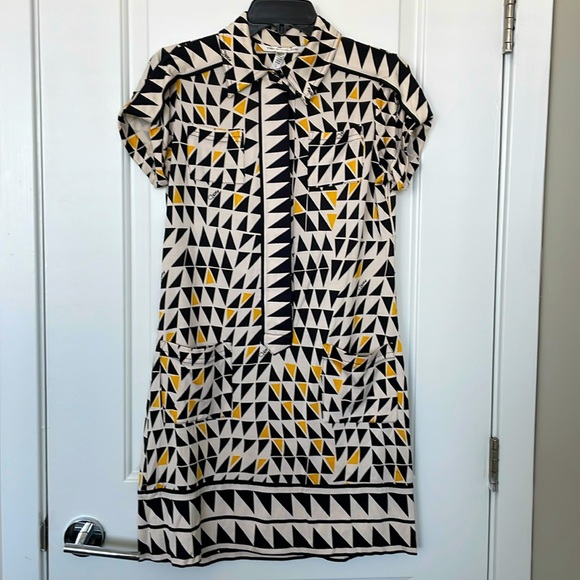 Diane Von Furstenberg | Dresses | Dvf Silk Jersey Shirt Dress Sz 6 ...